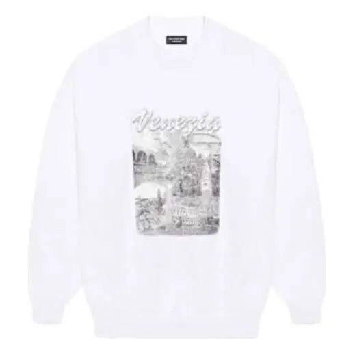 Balenciaga Venezia Print Crew Neck Sweater