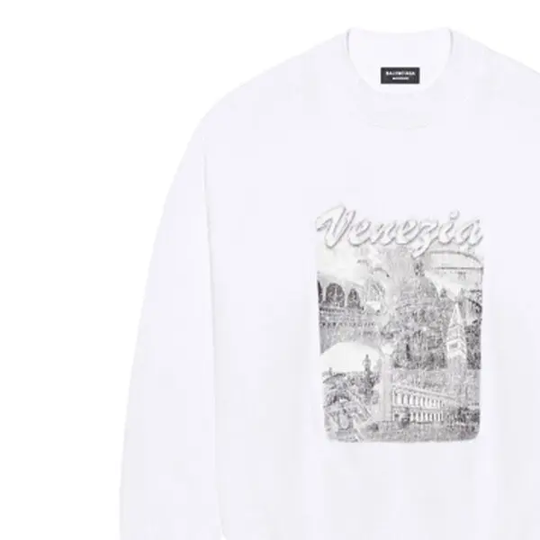 Balenciaga Venezia Print Crew Neck Sweater