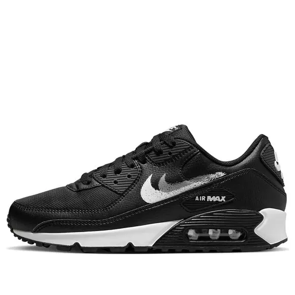 Nike Max 90 "spray Paint Swoosh" Sneakers - Black/cool Grey/white