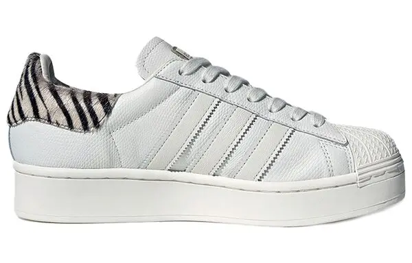 Adidas Superstar Bold Platform Sneakers With Animal Print Heel Patch