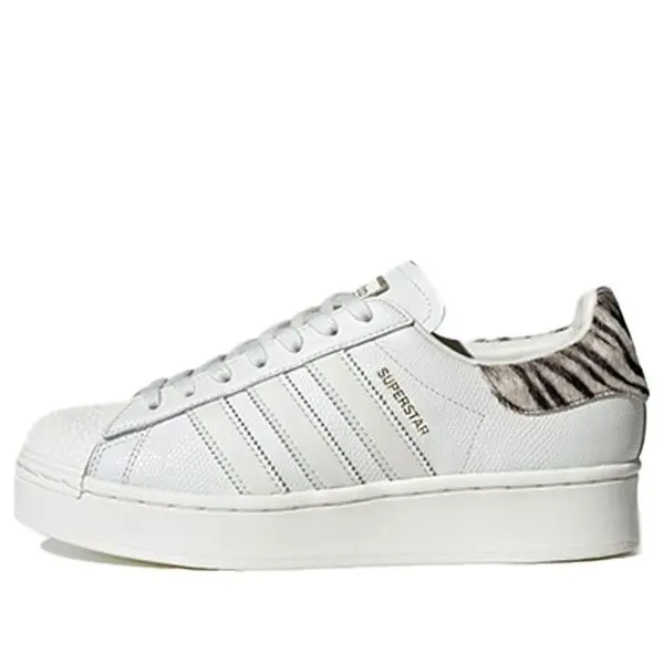 Adidas Superstar Bold Platform Sneakers With Animal Print Heel Patch - White