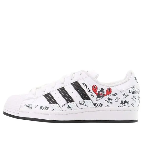 Adidas Philip Colbert X Superstar 'save The Lobster' Sneakers - White/red/black