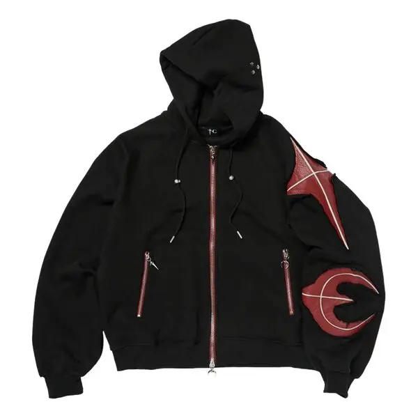 THUG CLUB Zip-up Hoodie - Black