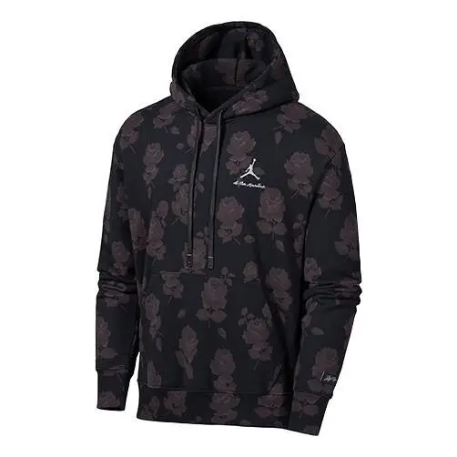 JORDAN X A Ma Maniere All Over Print Fleece Hoodie - Black/medium Ash