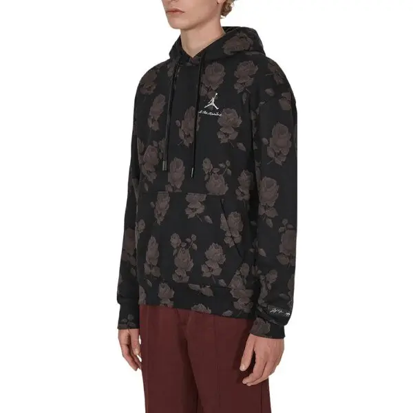 JORDAN X A Ma Maniere All Over Print Fleece Hoodie - Black/medium Ash