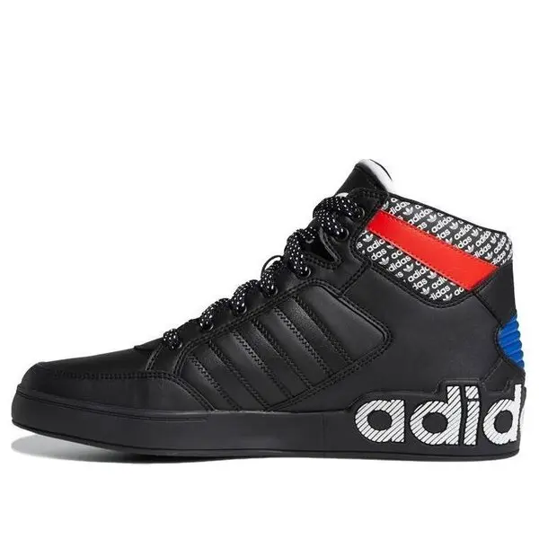 Adidas Hard Court High Top Sneakers With Overbranding - Black