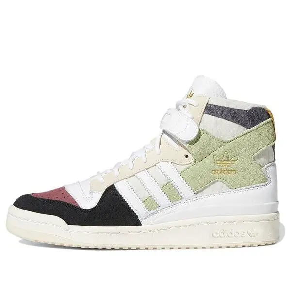 Adidas Forum 84 High Multi-material Sneakers - White/black/green