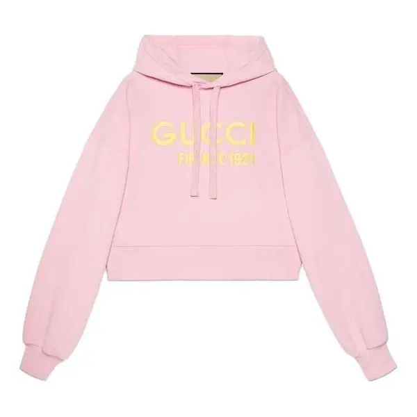 Gucci Embroidered Cotton Hooded Sweatshirt - Pink