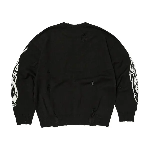 THUG CLUB Chrome Skull Knit Sweater