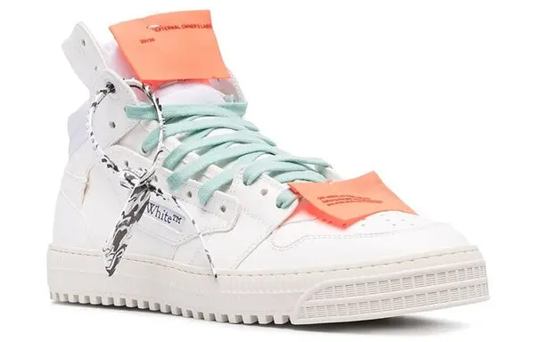 Off-White High Top Lace-up Sneakers - White