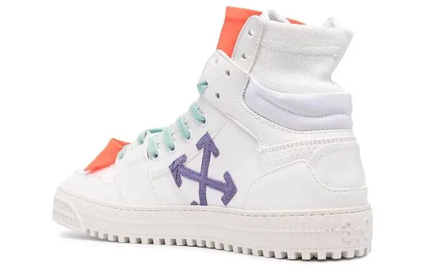 Off-White High Top Lace-up Sneakers - White