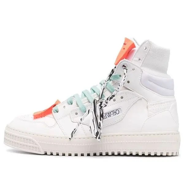 Off-White High Top Lace-up Sneakers - White
