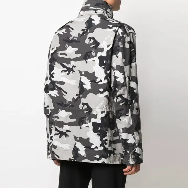 Off-White Camouflage Print Slim Fit Jacket - Grey