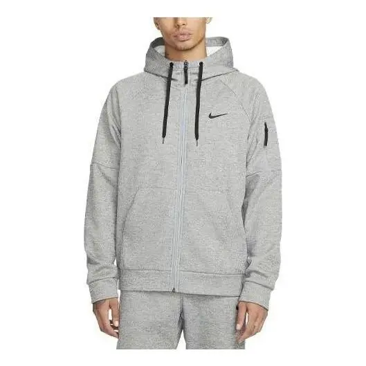 Nike Therma-fit Full-zip Fitness Hoodie - Grey