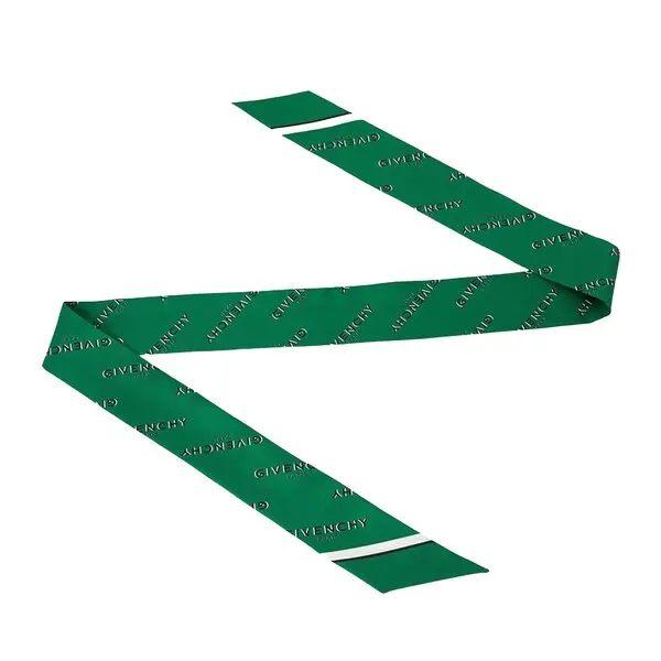 Givenchy Ss26 Shadow Bicolor Bandeau In Silk - Emerald Green
