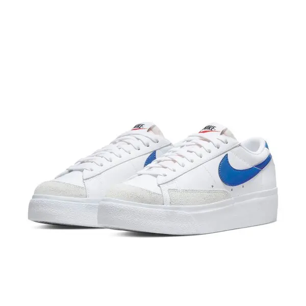 Nike Blazer Low Platform Sneakers - White/blue