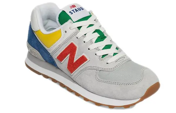 NEW BALANCE Staud X 574 "rain Cloud Team Red" Sneakers - Gray/red/green