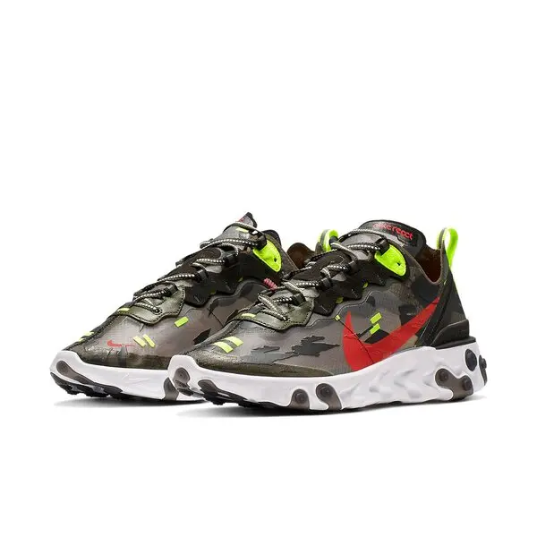 Nike React Element 87 Camouflage Sneakers - Black/red