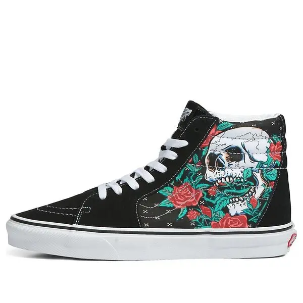 VANS Sk8-hi "rose Skulls" High Top Sneakers - Black/white