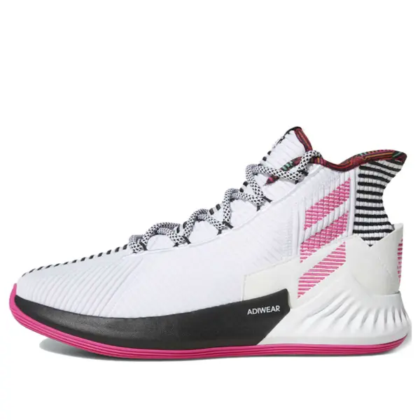 Adidas D Rose Lace-up High Top Sneakers - White/pink/black