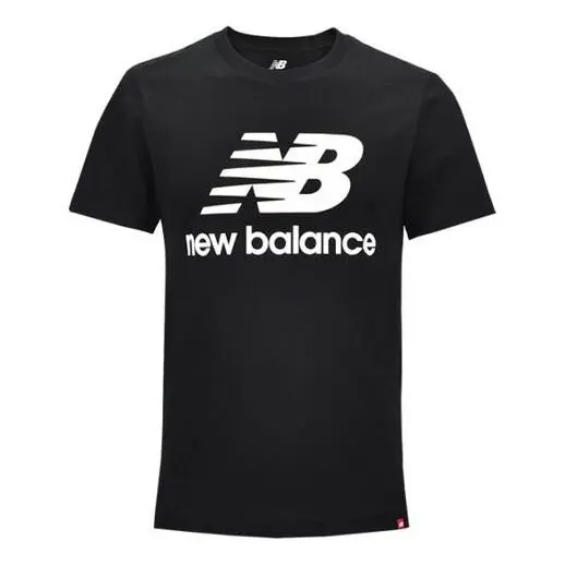 NEW BALANCE Cotton Leisure T-shirt Asia Sizing 'black - Black/white