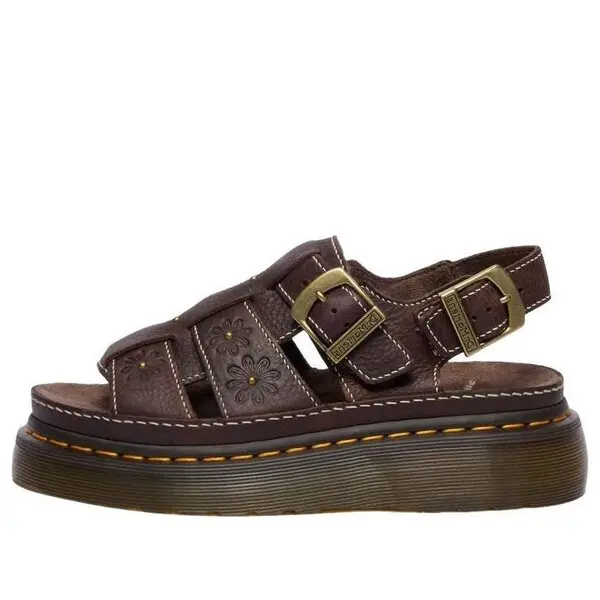 Dr. Martens Wrenlie Open Flower Sandals - Dark Brown