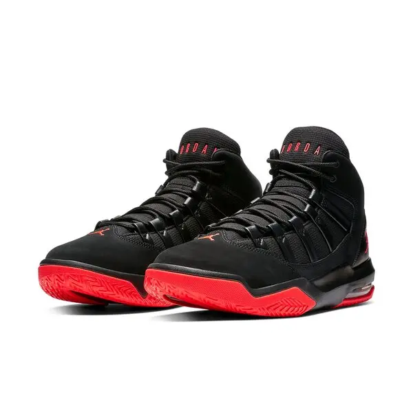JORDAN Air Max Aura High Top Sneakers - Blacl/red