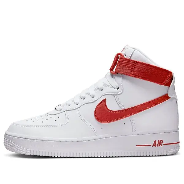 Nike Force 1 High Top Sneakers - White/cinnabar