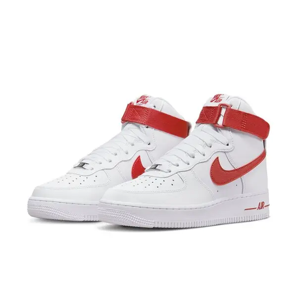 Nike Force 1 High Top Sneakers - White/cinnabar