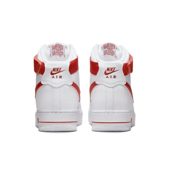 Nike Force 1 High Top Sneakers - White/cinnabar