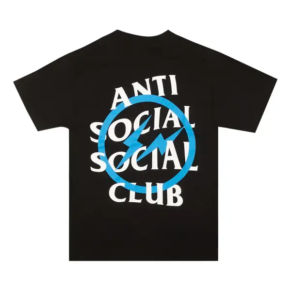 ANTI SOCIAL SOCIAL CLUB X Fragment Design Blue Bolt T-shirt 'black Blue - Black/white/blue