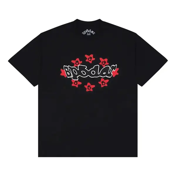 SP5DER Warped T-shirt 'black - Black/red