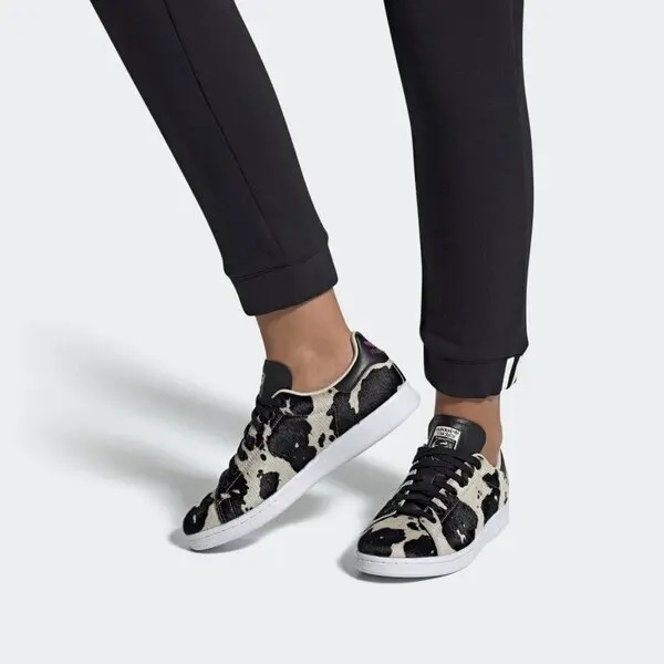 Adidas Stan Smith "fuzzy Cow Print" Sneakers - Black