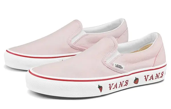 VANS Classic Slip-on Sidewall Print Strawberry Sneakers