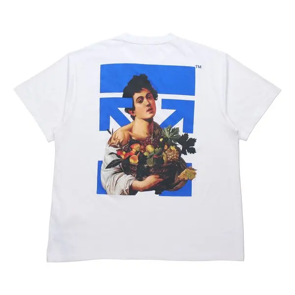 Off-White Ss21 Printing Round Neck Pullover Short Sleeve Loose Fit - White