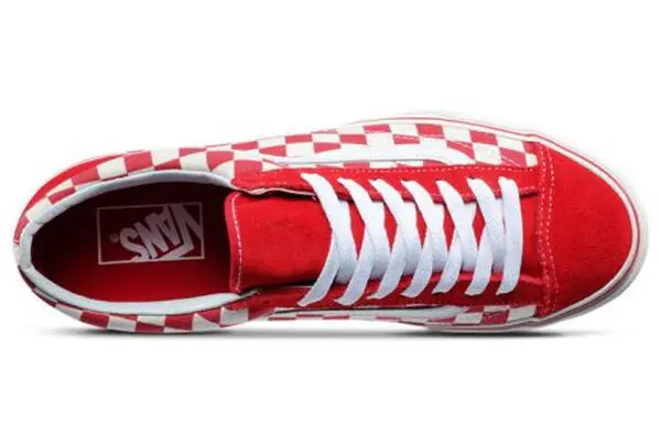 VANS Style 36 Checkerboard Lace-up Sneakers - Red/white
