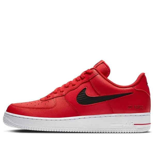 Nike Force 1 '07 Lv8 "cut Out Swoosh University Red" Low Top Sneakers - Red/black