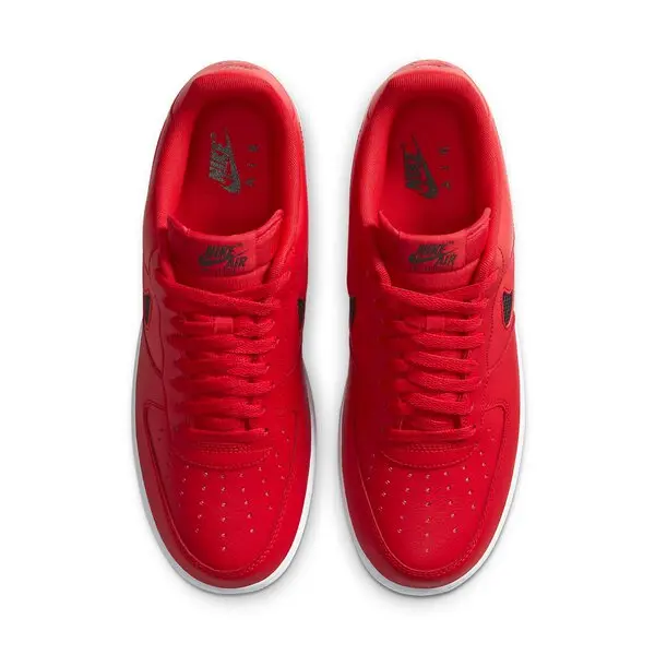 Nike Force 1 '07 Lv8 "cut Out Swoosh University Red" Low Top Sneakers - Red/black