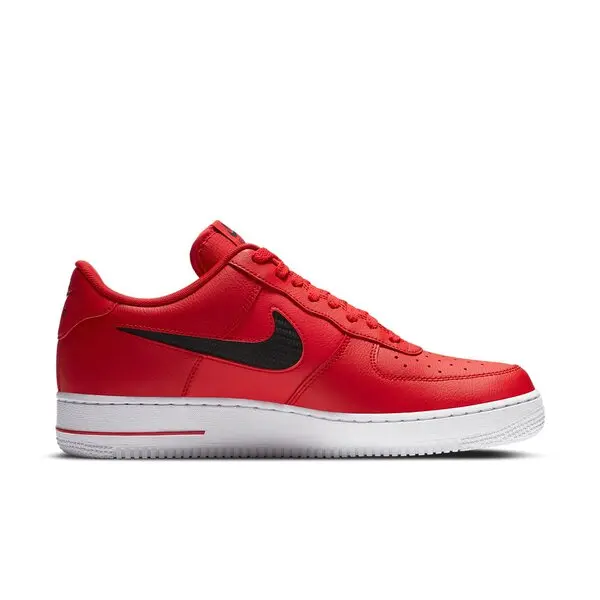 Nike Force 1 '07 Lv8 "cut Out Swoosh University Red" Low Top Sneakers - Red/black