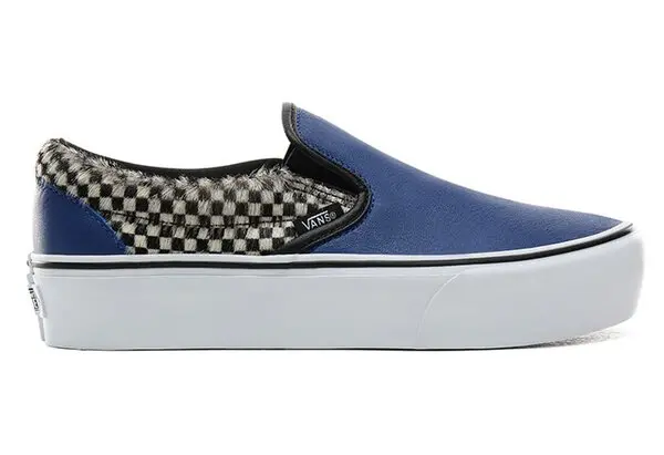 VANS Classic Slip-on Platform "python Checkerboard - Blue/white