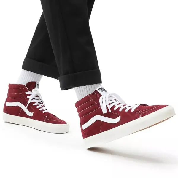VANS Sk8-hi Pig Suede Sneakers - Wine Red