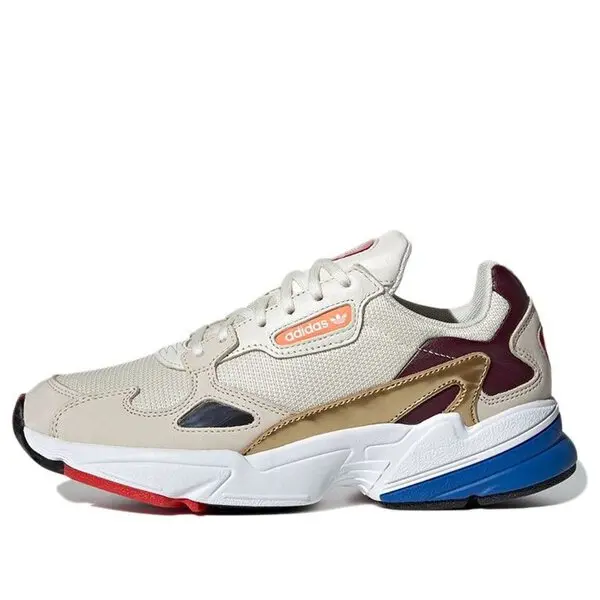 Adidas Falcon Athletic Lace Up Sneakers - Beige/blue/white