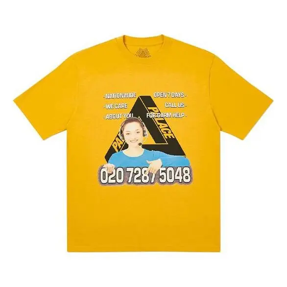 PALACE Bell Round Neck Short Sleeve T-shirt - Yellow