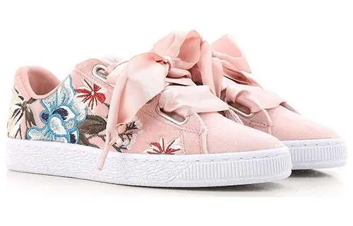 PUMA Basket Heart Hyper Embroidery Peach - Pink