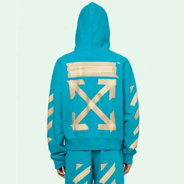 Off-White Diagonal Stripe Hooded Sweatshirt