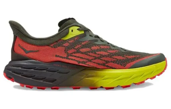 Hoka One One Speedgoat 5 Athletic Sneakers - Thyme/fiesta