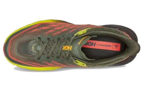 Hoka One One Speedgoat 5 Athletic Sneakers - Thyme/fiesta