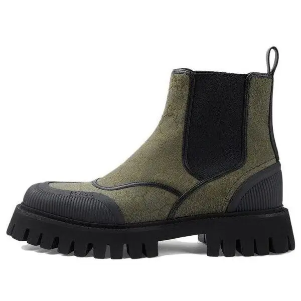 Gucci Gg Ankle Boots - Black/olive
