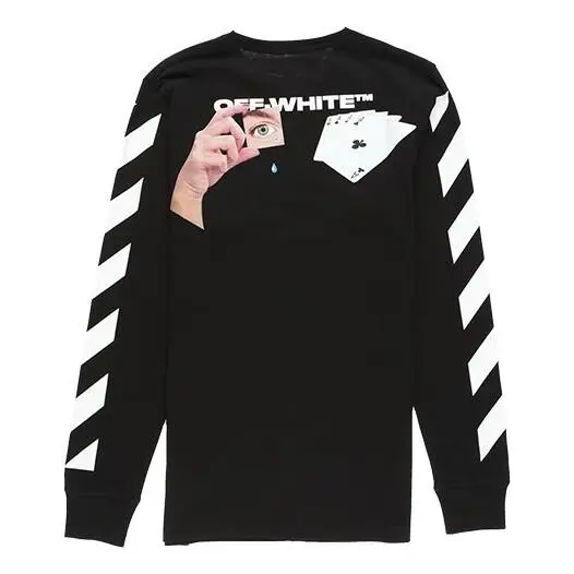 Off-White Virgil Abloh Diag Hand Card Long Sleeve Tee - Black