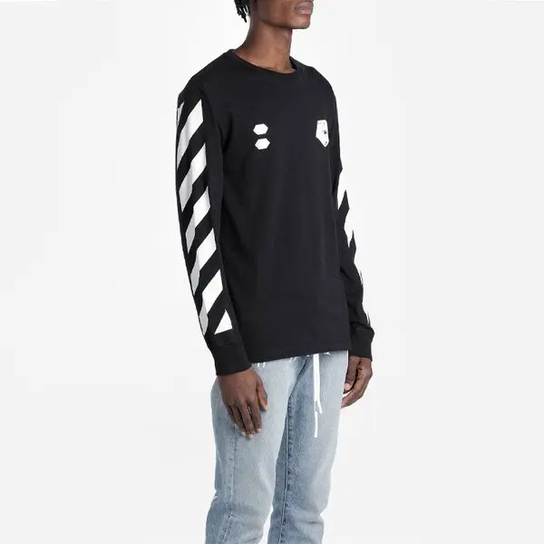 Off-White Virgil Abloh Diag Hand Card Long Sleeve Tee